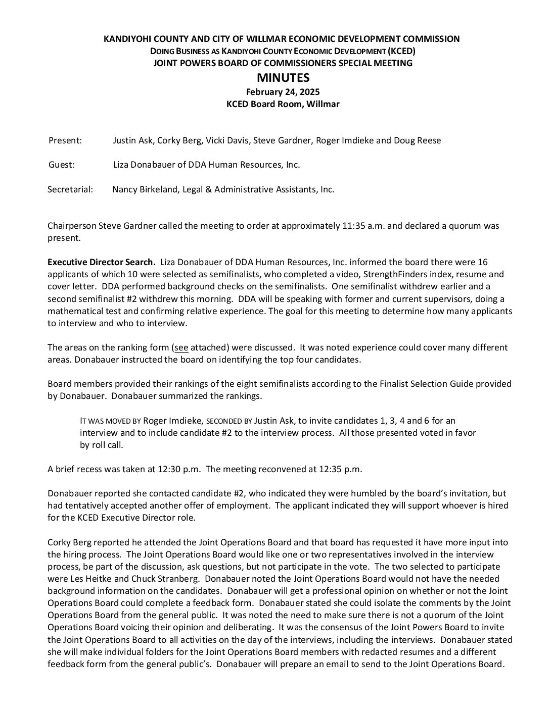 February 24, 2025 Joint Powers Board Special Meeting Minutes ...