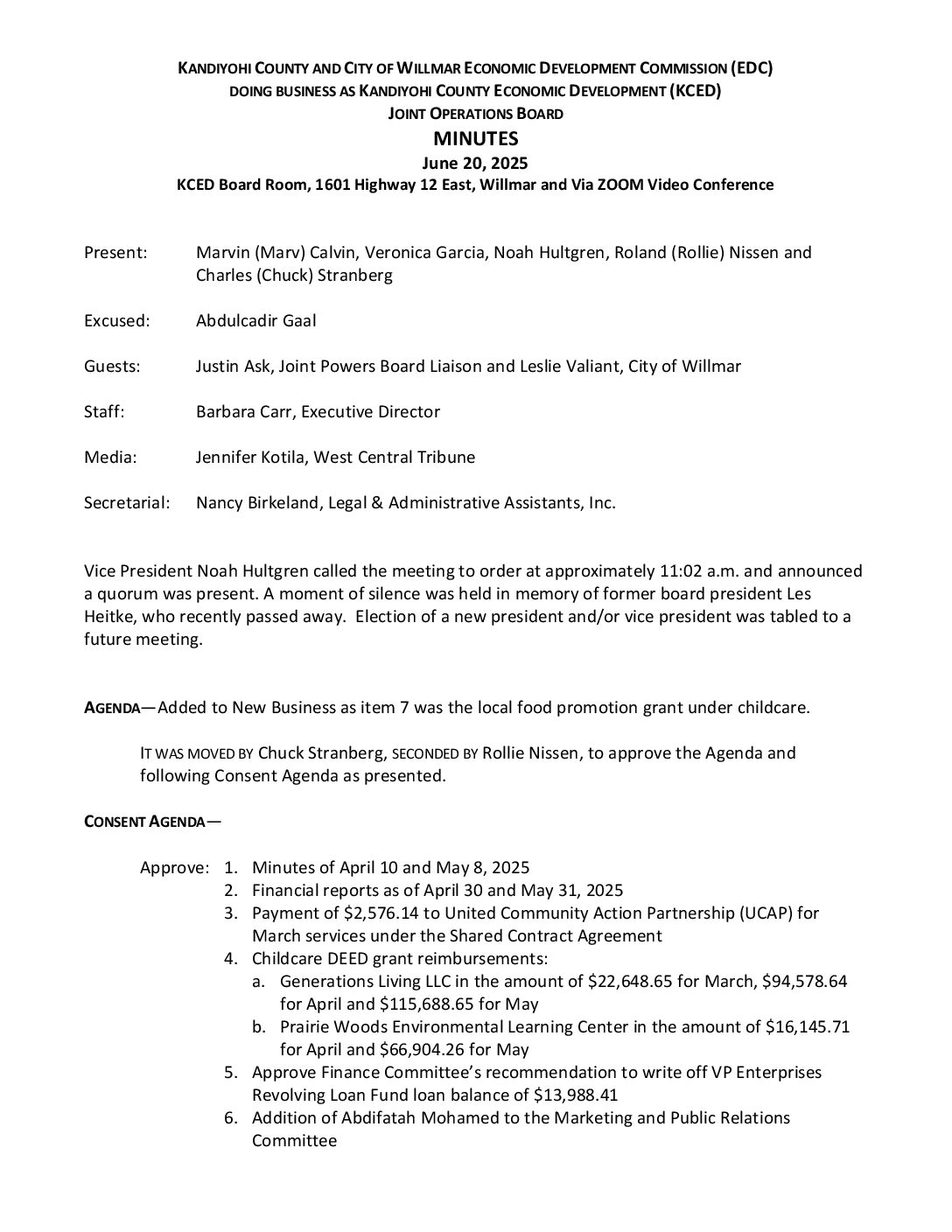 June 20, 2025 Joint Operations Board Minutes | Kandiyohi County ...